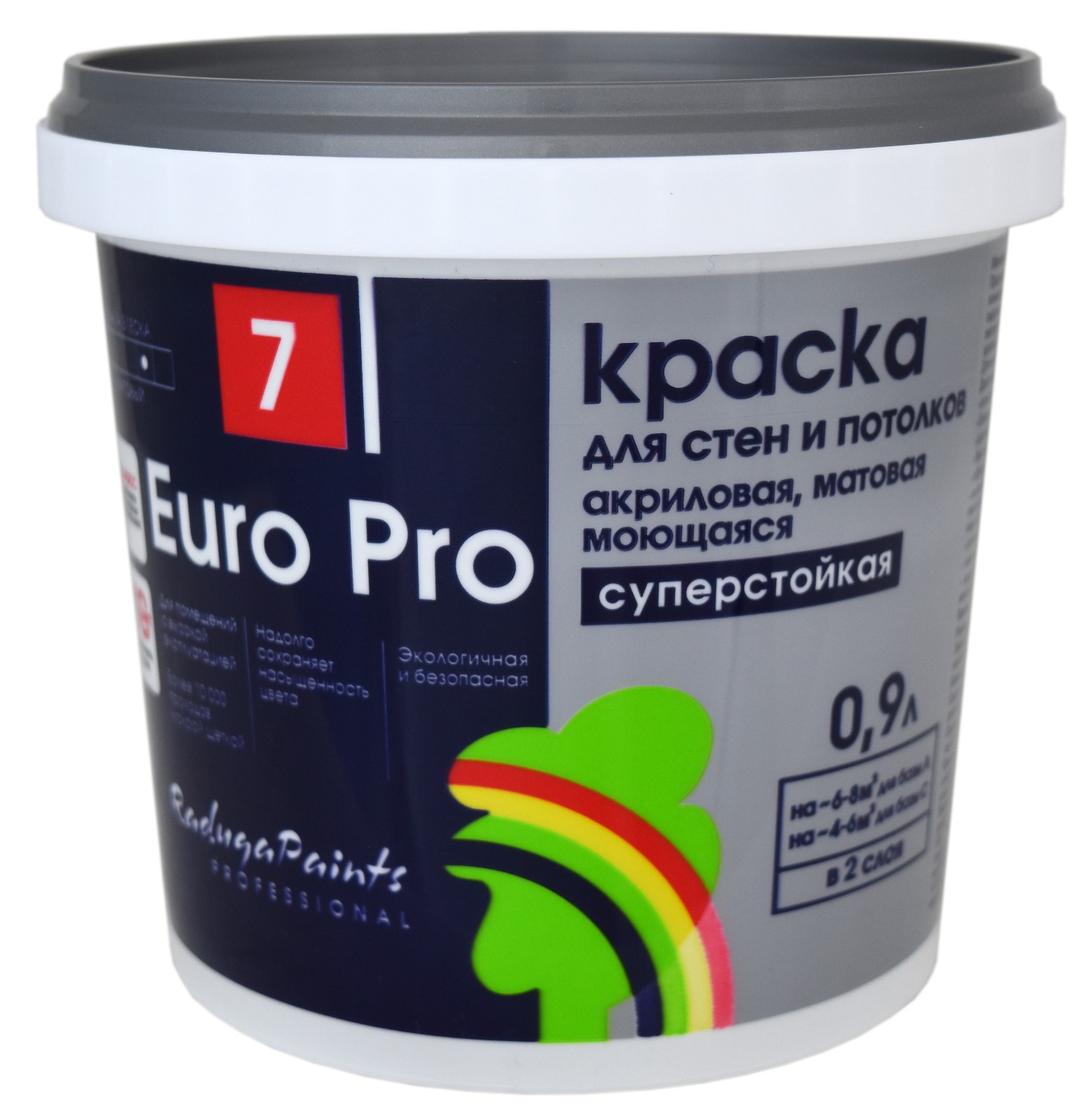 Краска для стен и потолков Радуга Euro Pro база С 0,9л купить в ...